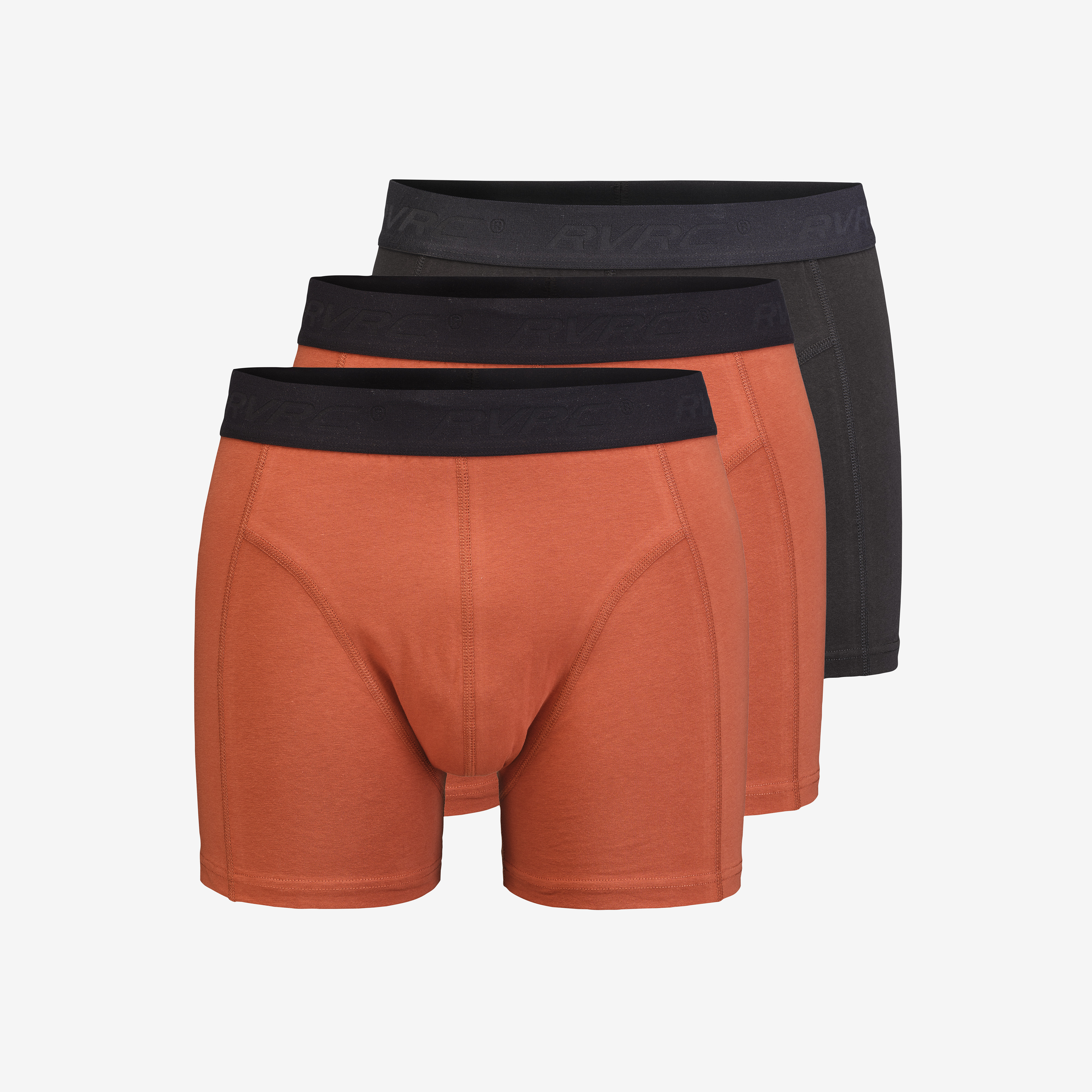 3-pack Ultimate Soft Boxers Hombres Rusty Orange/Black | RevolutionRace