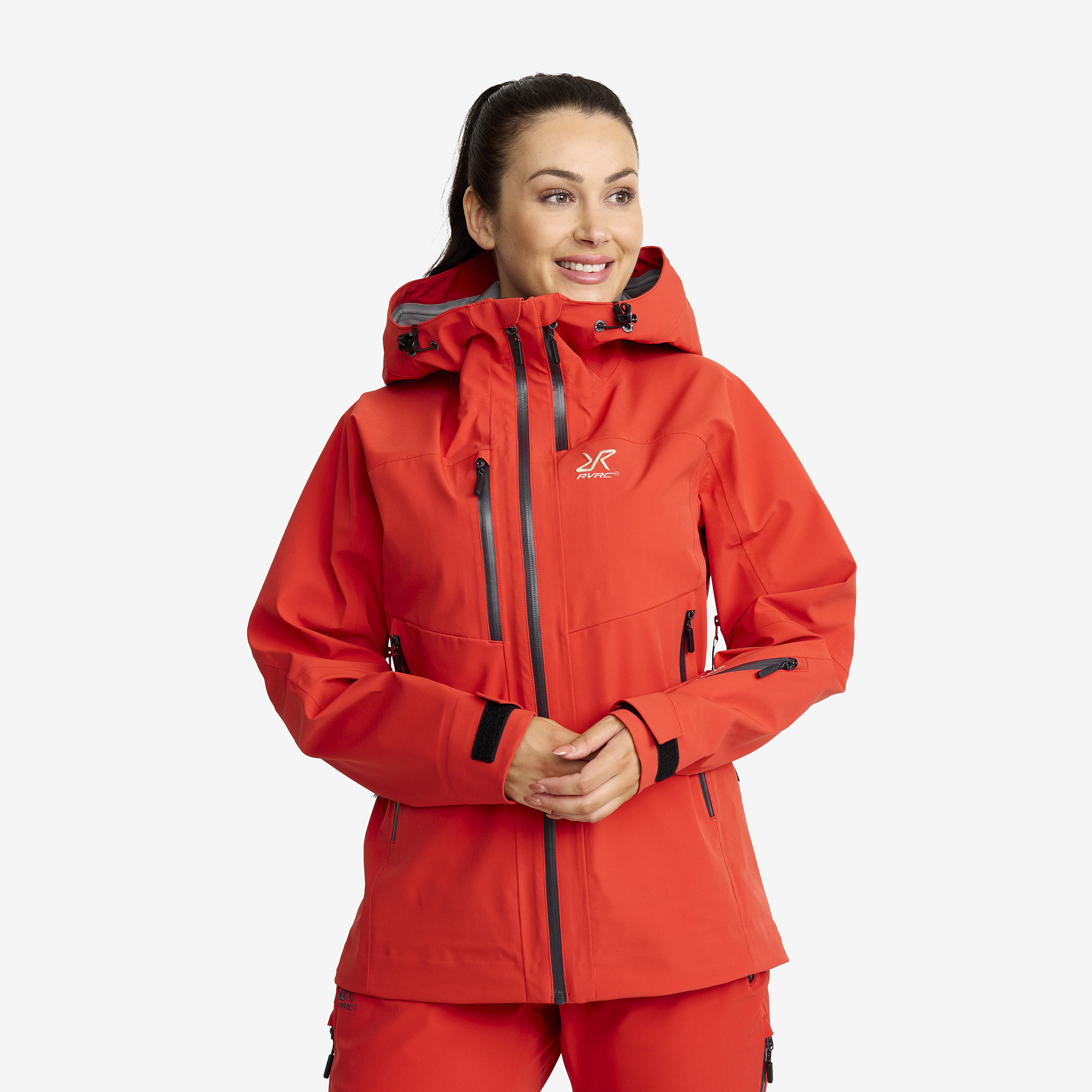 Cyclone 3L Shell Jacket Dame Aurora Red | RevolutionRace