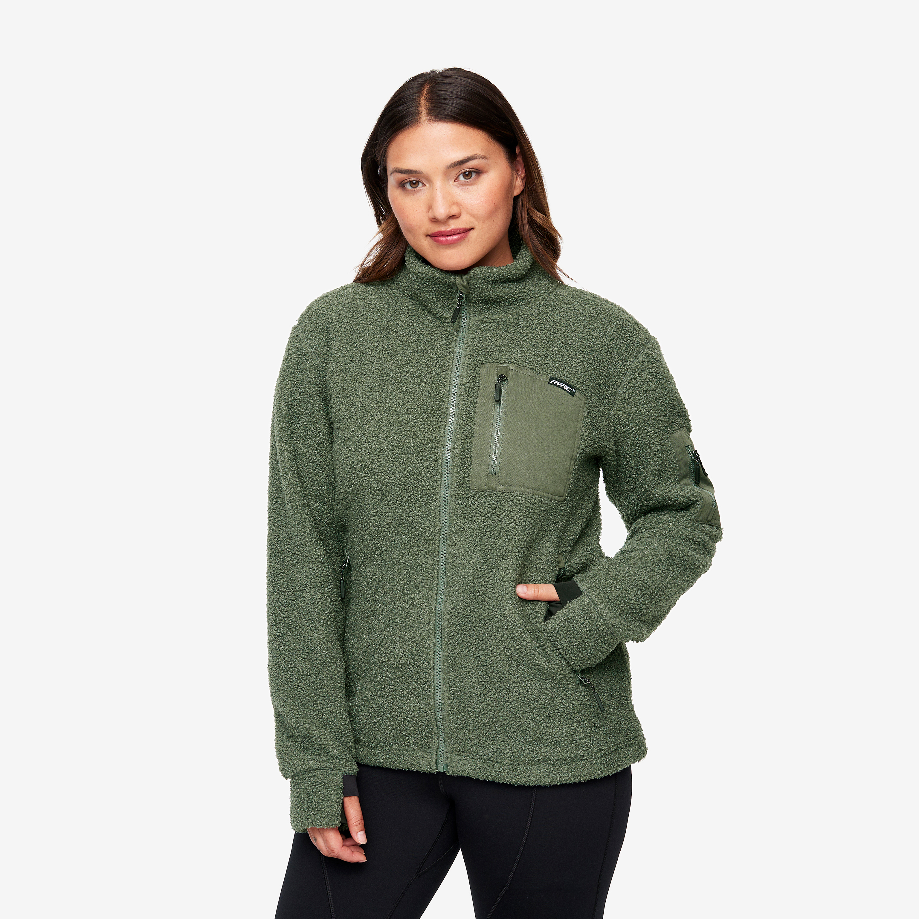 Bigfoot Pile Fleece Dam Dusty Green | RevolutionRace