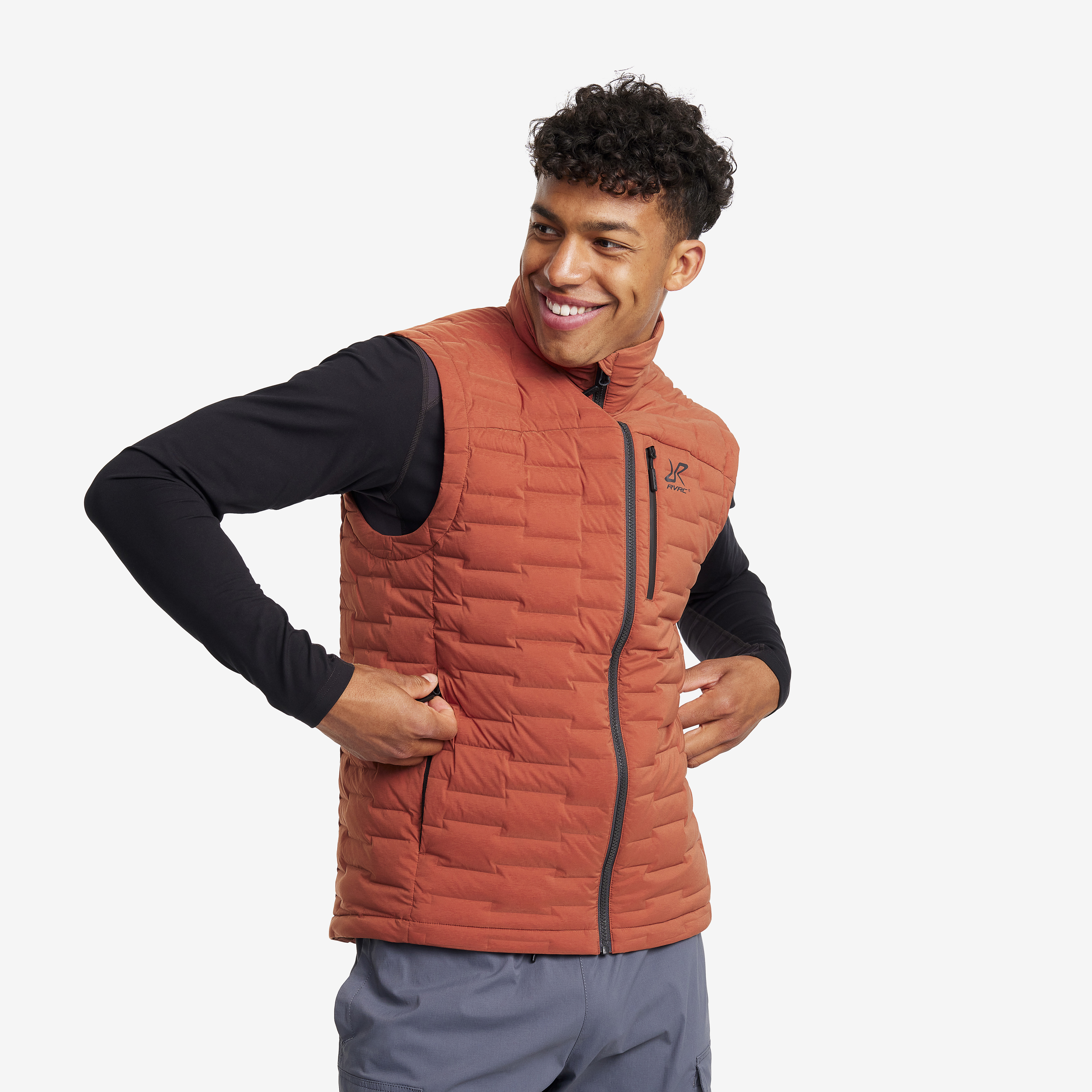 Flex Stretch Down Vest Herr Rusty Orange | RevolutionRace